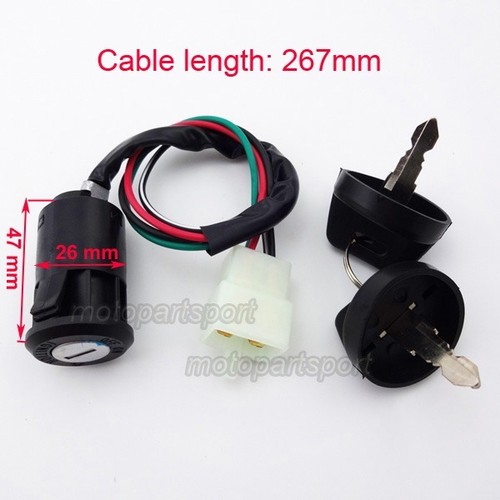 ATV 4 Wire Ignition Key Switch For 50cc 70 90 110 125 cc Quad Go Kart 4 ...