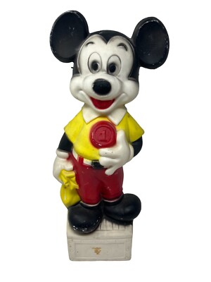 Vintage 1960s 18.75" Mickey Mouse Coin Bank Blow Mold Plastic ...