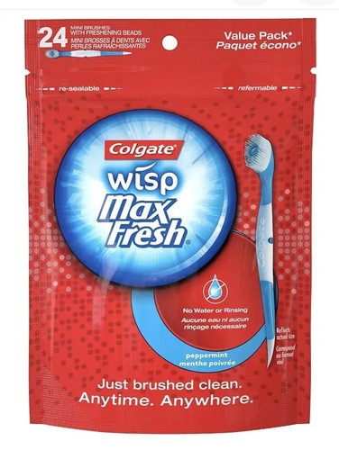 Colgate Max Fresh Wisp Disposable Mini Travel Toothbrushes | 24 MINI ...