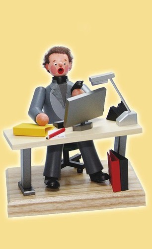 Omino Fumatore Am Computer Lavoro Altezza = 20cm Nuovo Rauchen ...