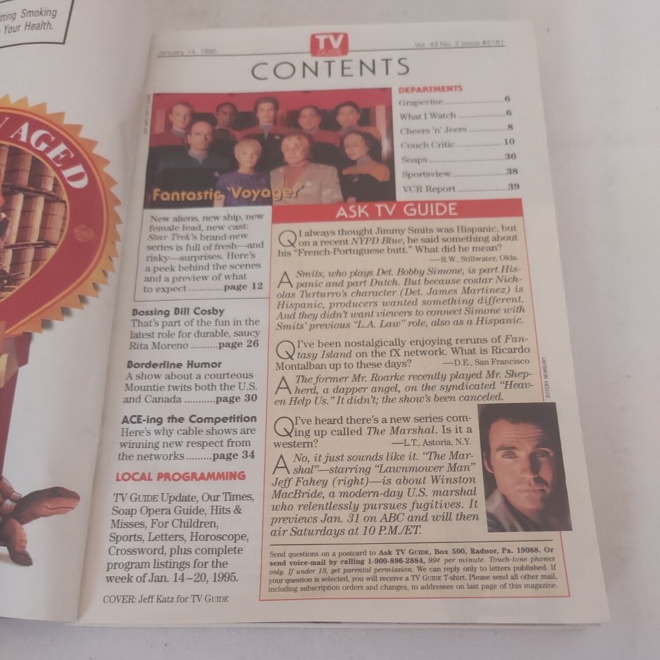 1995 January 14, TV Guide, Inside The New Star Trek, Fantastic Voyager'? | eBay