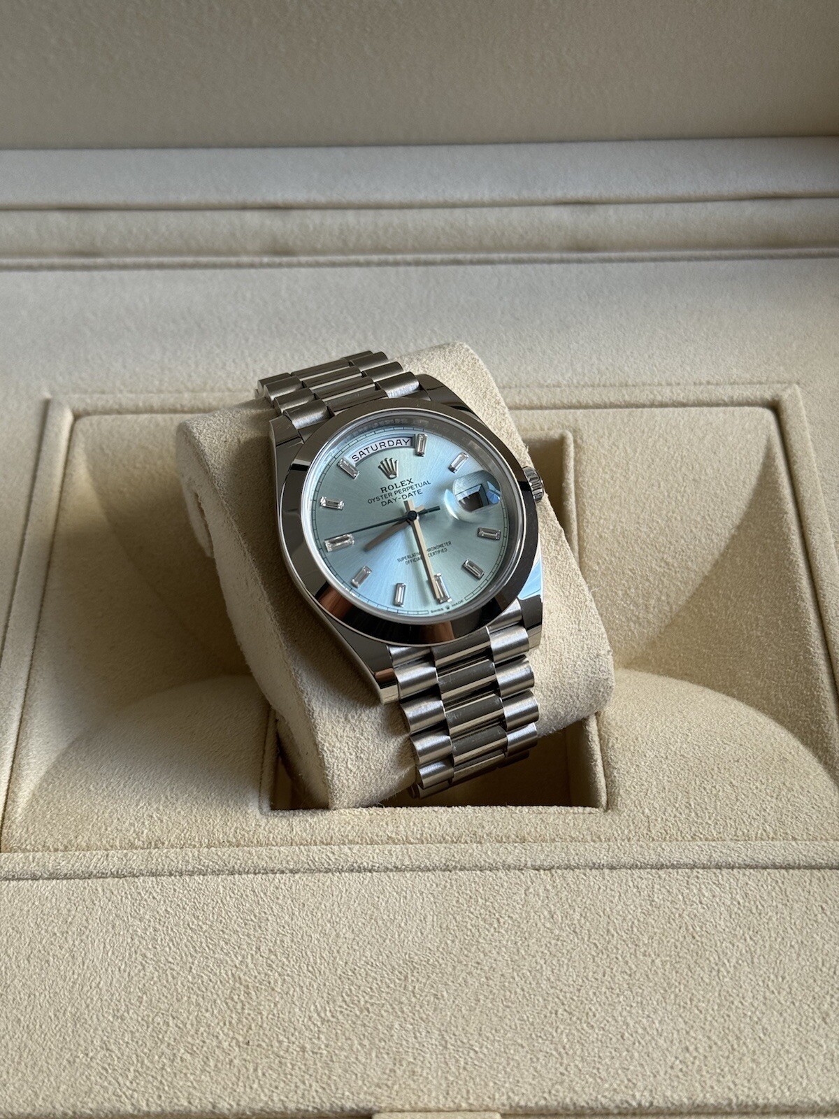 Rolex Platinum Day Date Baguette Dial 2020 Full set | eBay UK