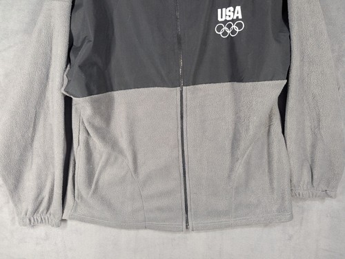 US Olympic Committee Fleece Jacket Men’s Large Black Gray Full Zip | eBay