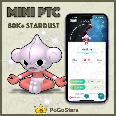 Pokémon PTC Go - Shiny Meditite - 80K Stardust Special Background | eBay