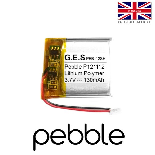 Pebble P121112 Battery: Watch 2, 401S, Steel, E-Paper - 3.7V 130mAh ...