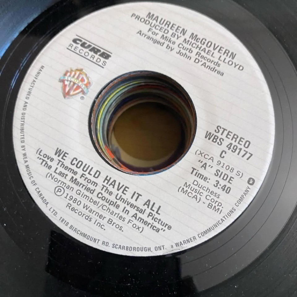 Maureen McGovern -Don't Stop Now/We Could have it All WBS 49177 45rpm ...