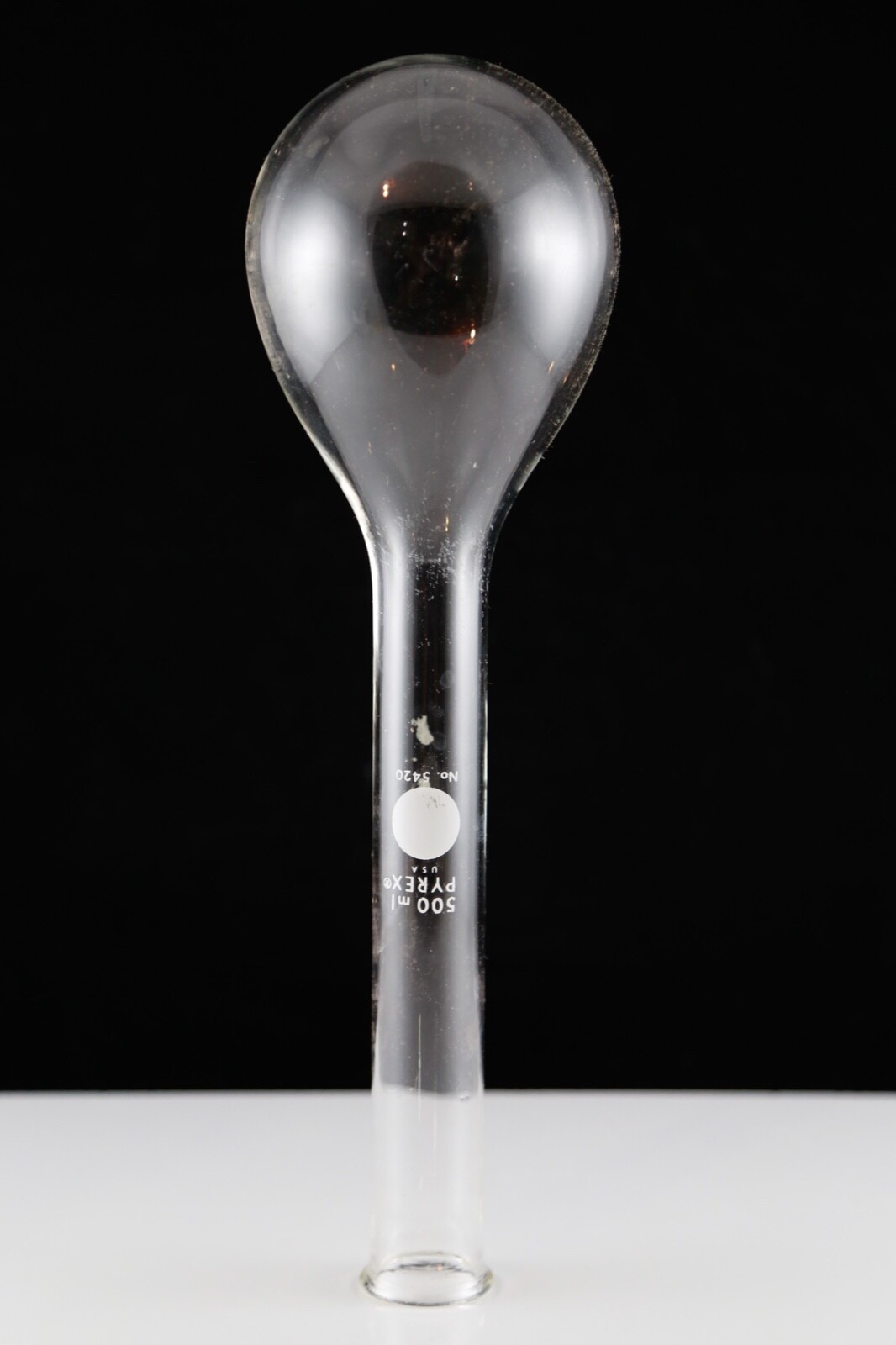 Set of 2 Pyrex #5420 500ml Long Neck Kjeldahl Round Bottom Glass Flasks ...