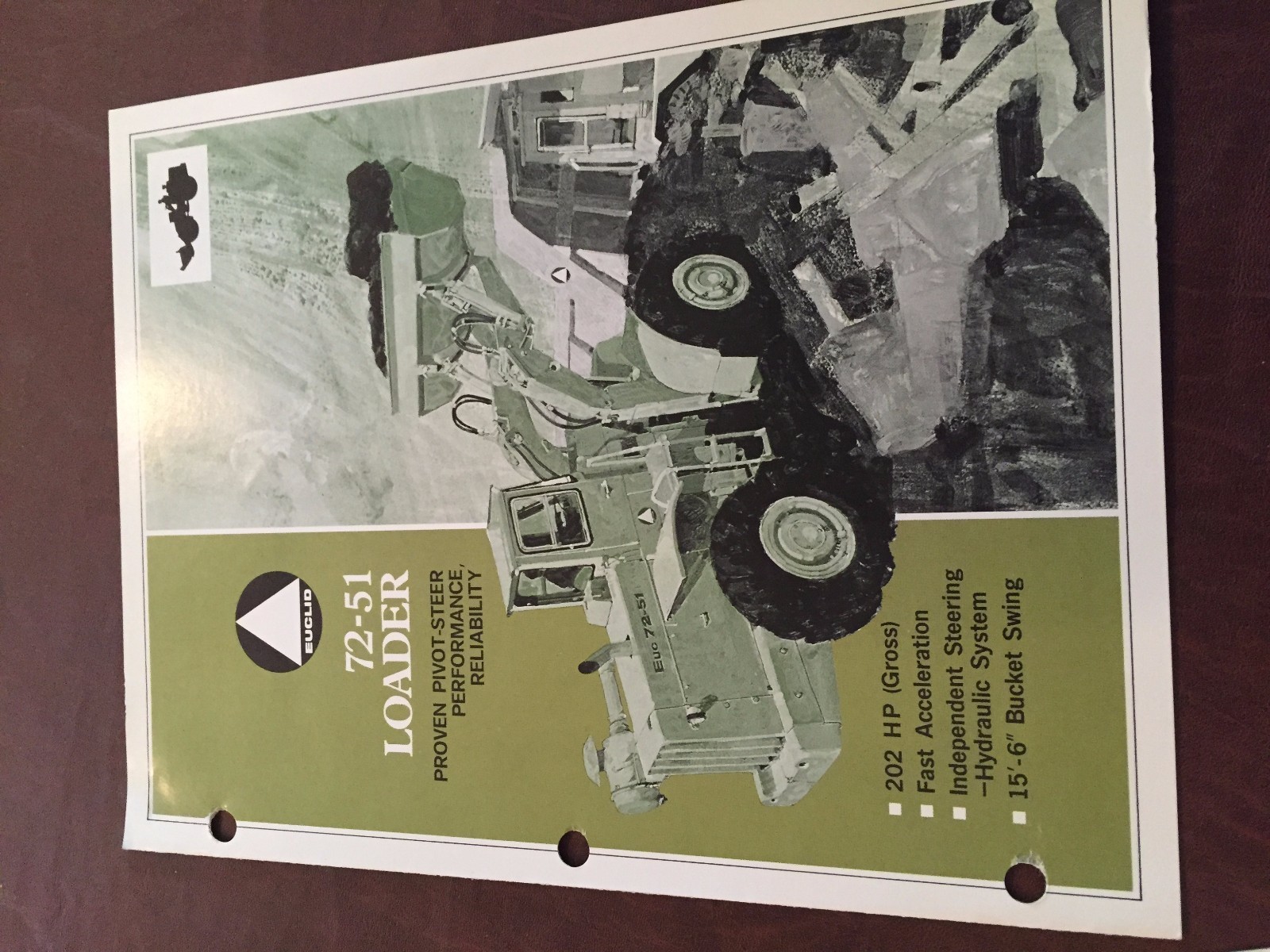 EUCLID EUC 72-51 WHEEL LOADER BROCHURE ORIGINAL ANTIQUE TRACK pivot | eBay
