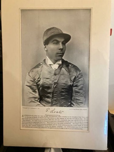 Original Vintage c1900 Matted print Champion Jockey Samuel Loates Horse ...