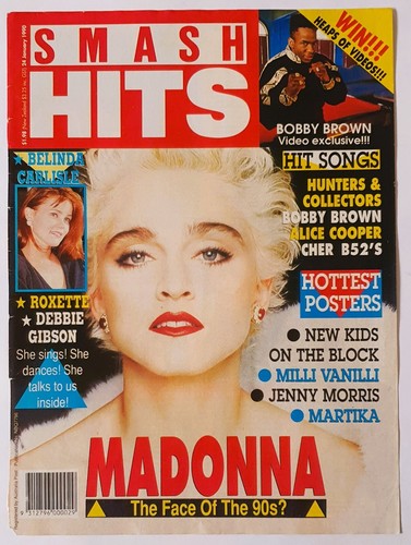 MADONNA Smash Hits magazine COVER ONLY 1990 Vintage poster pin up ...