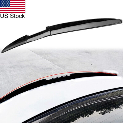 Gloss Black Adjustable Sport Ducktail Splicing Rear Trunk Spoiler Wing ...