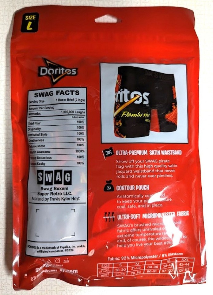 SWAG Frito Lay Doritos Flamin' Hot Nacho Boxer Briefs, In Bag, Size ...
