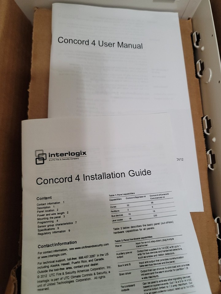 Interlogix 600-1021-95R Concord 4 Control Panel Kit ATP-1000 / 60-983 ...
