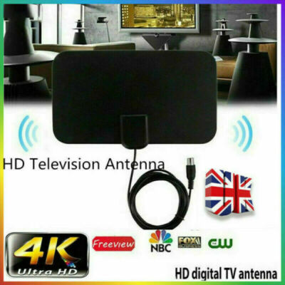 8000 Miles Indoor TV antenna Ariel Freeview Digital 4K HD TV Portable ...