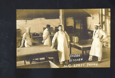 REAL PHOTO NORTH CAROLINA STATE PRISON KITCHEN INTERIOR COOKS POSTCARD ...