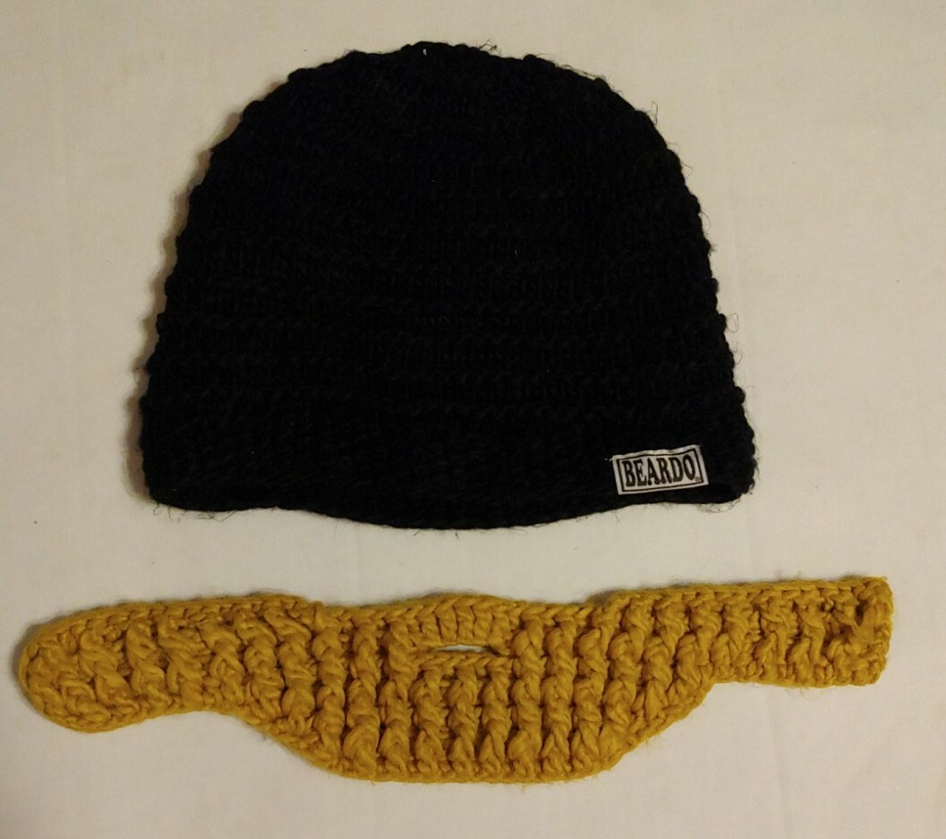 Beardo Beanie Beard Hat Acrylic Black with Blond Beard | eBay