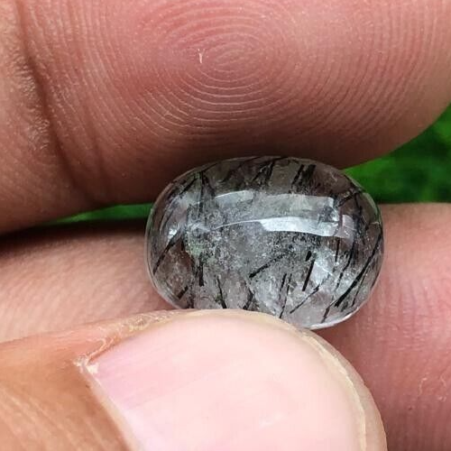 Natural Gorgeous Rutile Quartz 7Ct Transparent Cab Loose Gemstone Cut ...