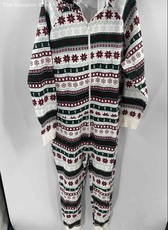 Fabletics Womens Multicolor Holiday Fair Isle Print One-Piece Sleepwear ...