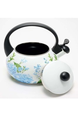 Temp-tations 2.3-qt Enamel on Steel Classic Tea Kettle Hydrangea | eBay