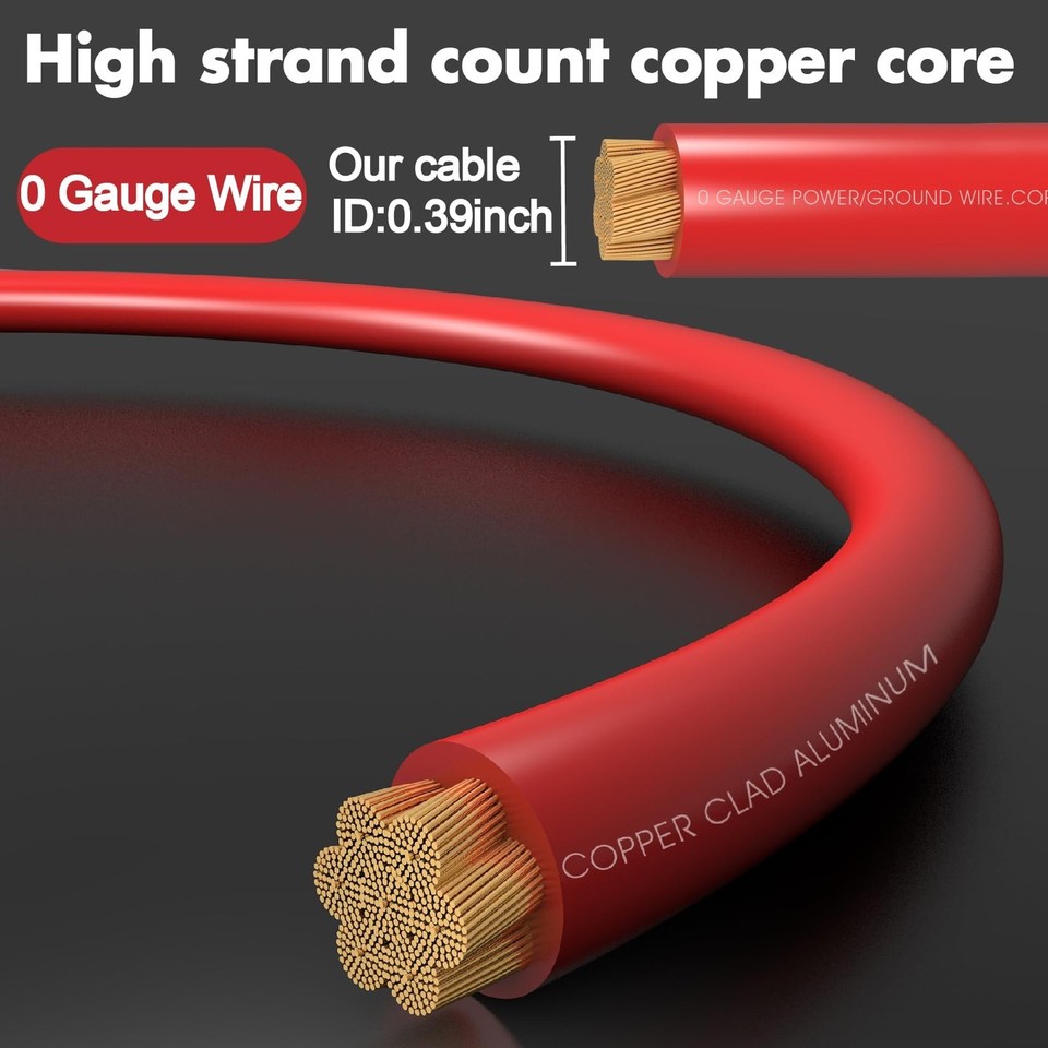 0 Gauge 3000 Watt Car Amp Wiring kit,Zero Gauge Amplifier Sub Wiring ...