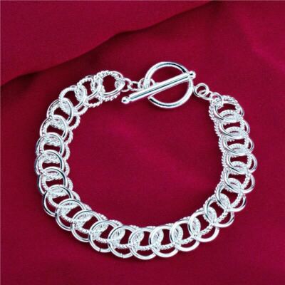 Elegant 925 Sterling Silver New Fashion Jewelry Charms Braided 7.5" Bracelet | eBay