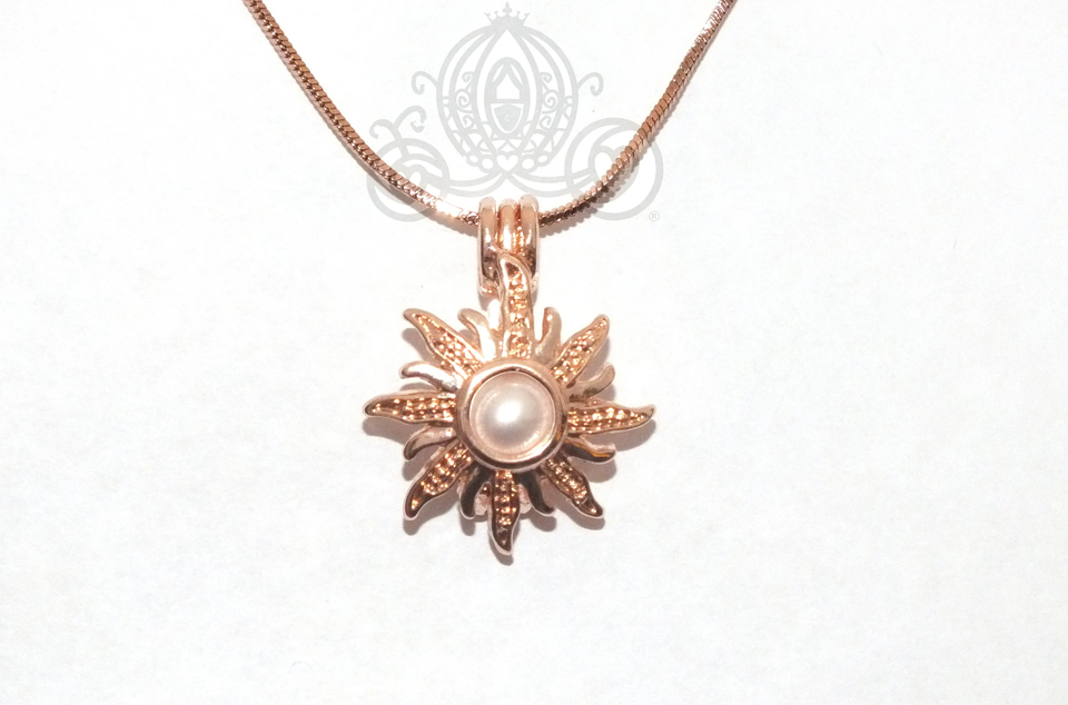 Tangled Lantern Sun Necklace Pearl Cage - Rose Gold Tangled Rapunzel ...