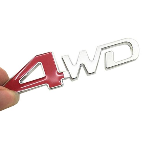 4WD Logo Badge Emblem Car Side Fender Rear Trunk Tailgate Decal Metal ...