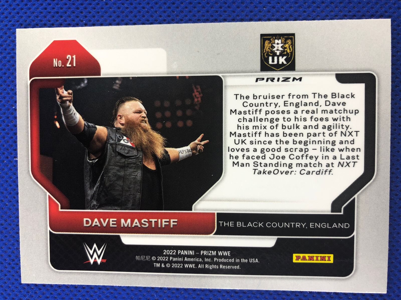 2022 #21 Dave Mastiff Panini Prizm WWE UK Red White Blue Prizm | eBay