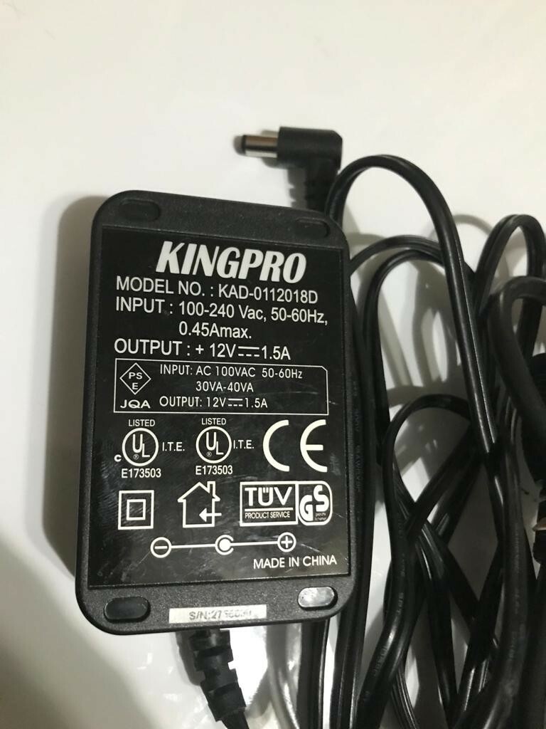 Genuine OEM KINGPRO KAD-0112018D E173503 AC Adapter Power Supply With ...