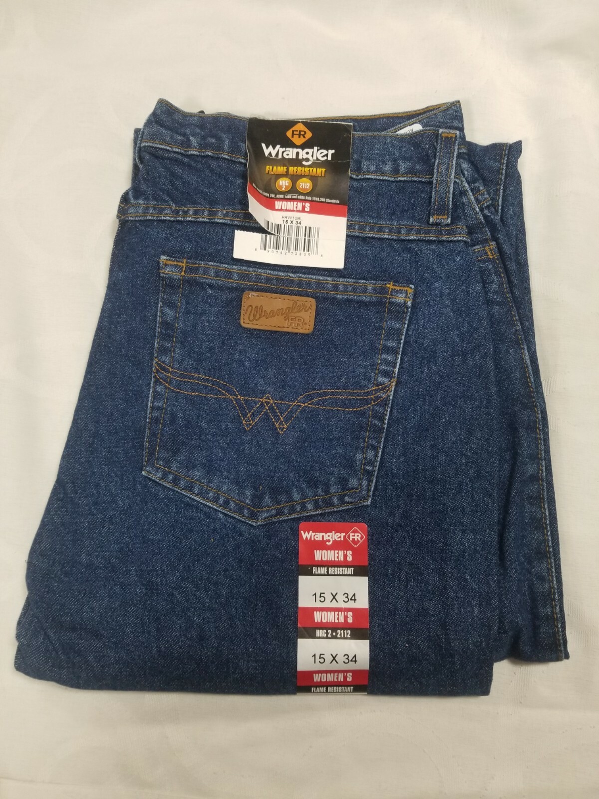 Wrangler FR Flame Resistant Jean FRW10BL Zip-Up Blue Jeans Women's 15 X ...