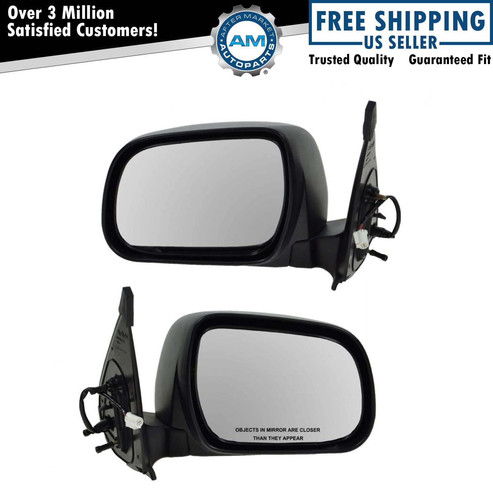Power Matte Black Side Mirror Pair Set for 05-11 Toyota Tacoma Pickup ...
