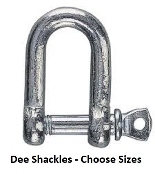 D SHACKLES DEE & S Hooks - Chain Fittings - Zinc Plated - 5mm 6mm 8mm ...