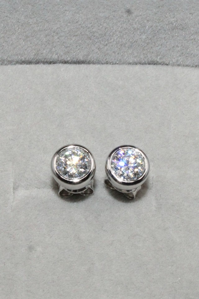 studs 1CTW silver 925 GRA certified | eBay UK