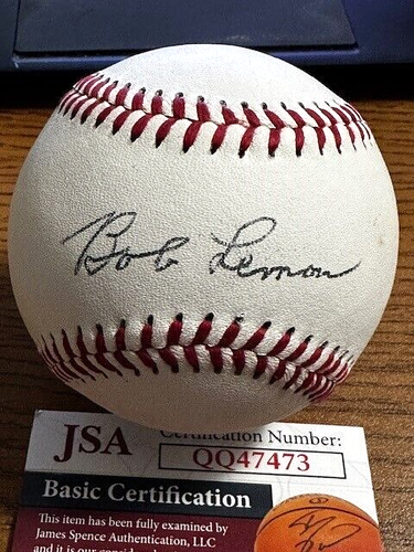 BOB LEMON 9 SIGNED AUTOGRAPHED OL BASEBALL! Yankees, Indians! JSA! | eBay