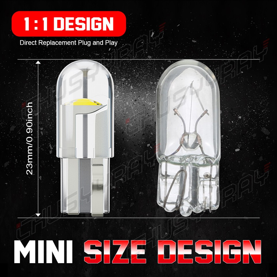 5x T10 194 LED Bulbs for Instrument Gauge Cluster Dash Light W/ Sockets ...