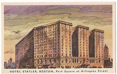 HOTEL STATLER BOSTON Massachusetts Postcard MA Park Square Arlington St ...