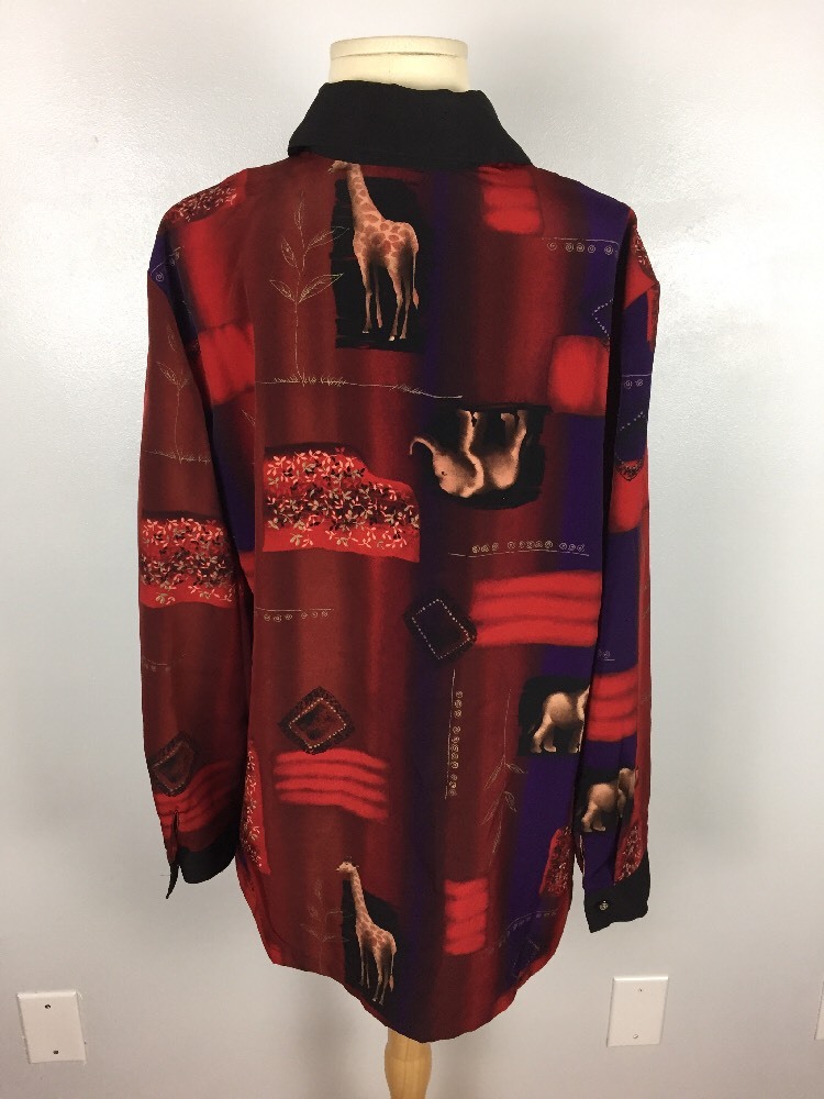 Vintage Unique Animal Print Shirt, Light Jacket, Drap… - Gem