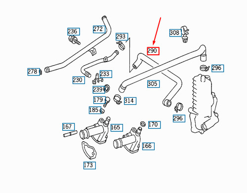 NEW MERCEDES-BENZ SPRINTER 903 WATER PUMP HOSE FEED LINE A6012030682 ...