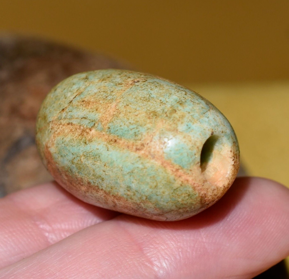 Large Ancient Amazonite Handmade Stone Trade Bead Excavated In ...
