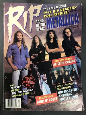 RIP MAGAZINE-APRIL 1992-METALLICA-ALICE in CHAINS-GUNS N ROSES-NIRVANA ...
