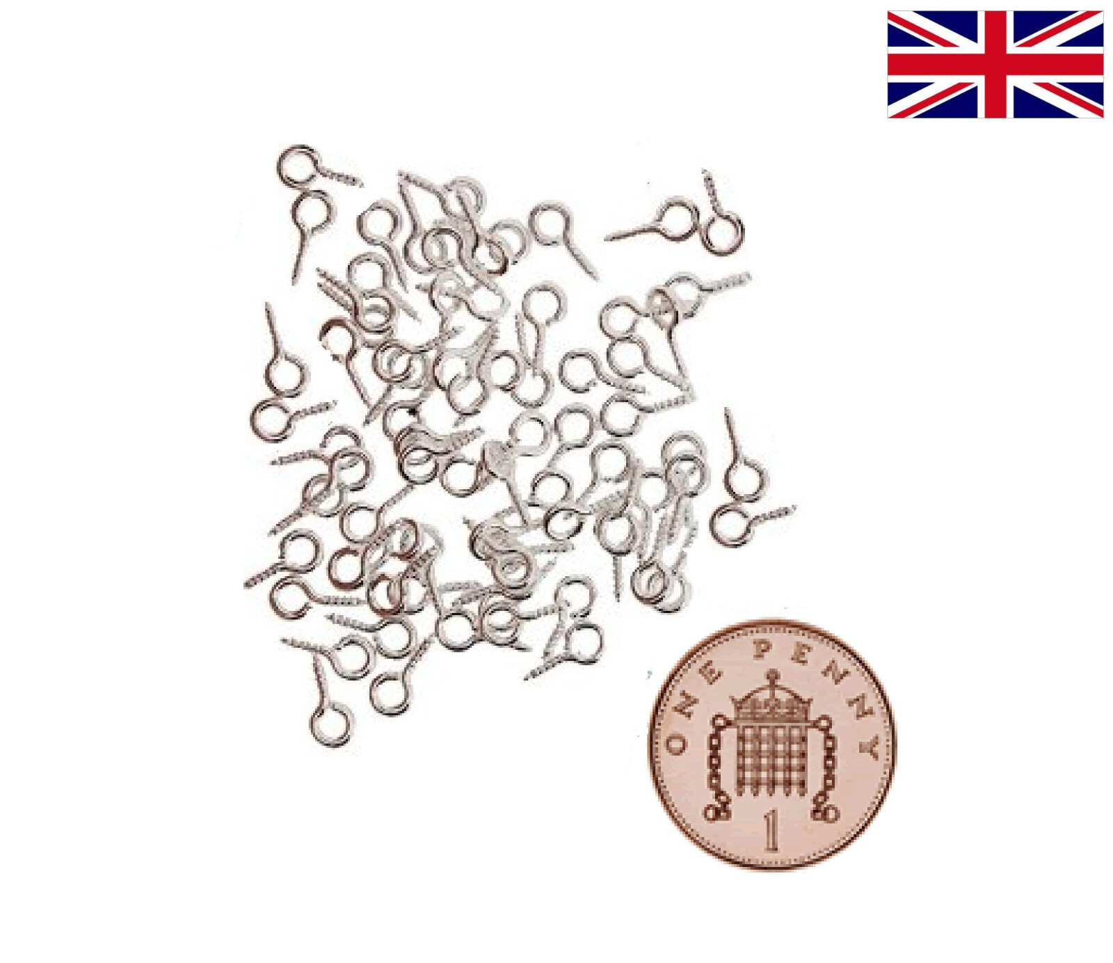 Mini Eye Pins Eyelets Small Tiny Eyepins Hooks Screw Threaded 8mm | eBay UK