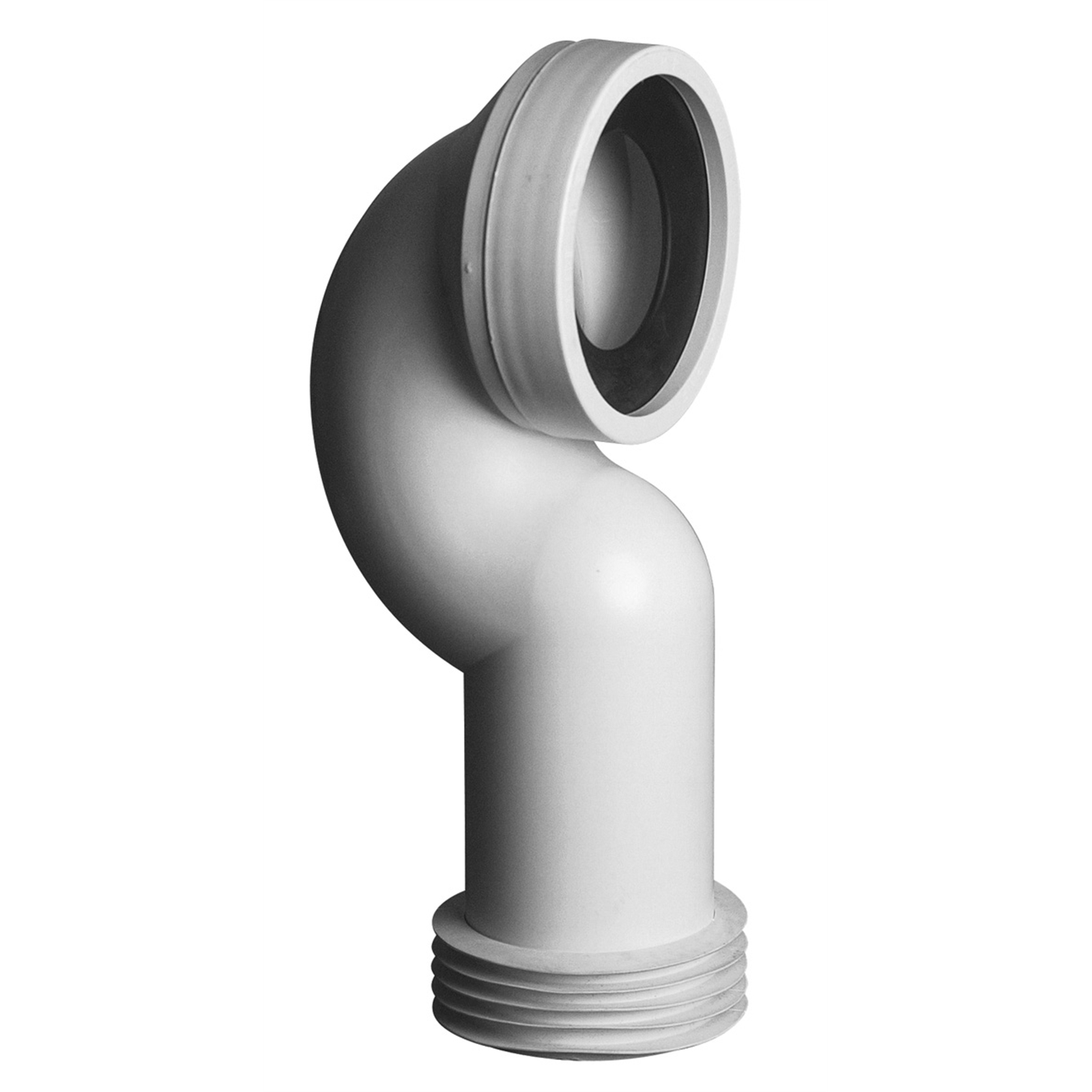 Abey PVC PAN BEND CONNECTOR Space Saving Fits 90mm - 118mm, White *Aust ...