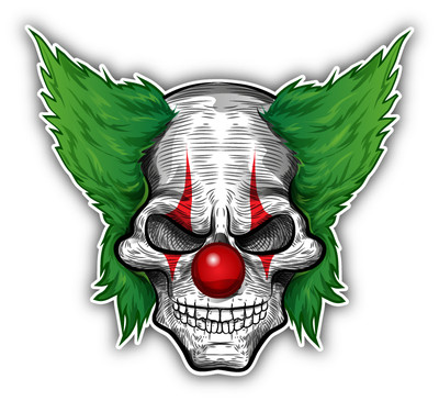 Clown Face Angry Car Bumper Sticker Decal 5" x 5" | eBay