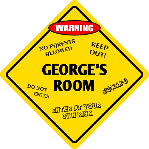 *Aluminum* George's Room Kids Room Door 12"x12" Metal Novelty Sign | eBay