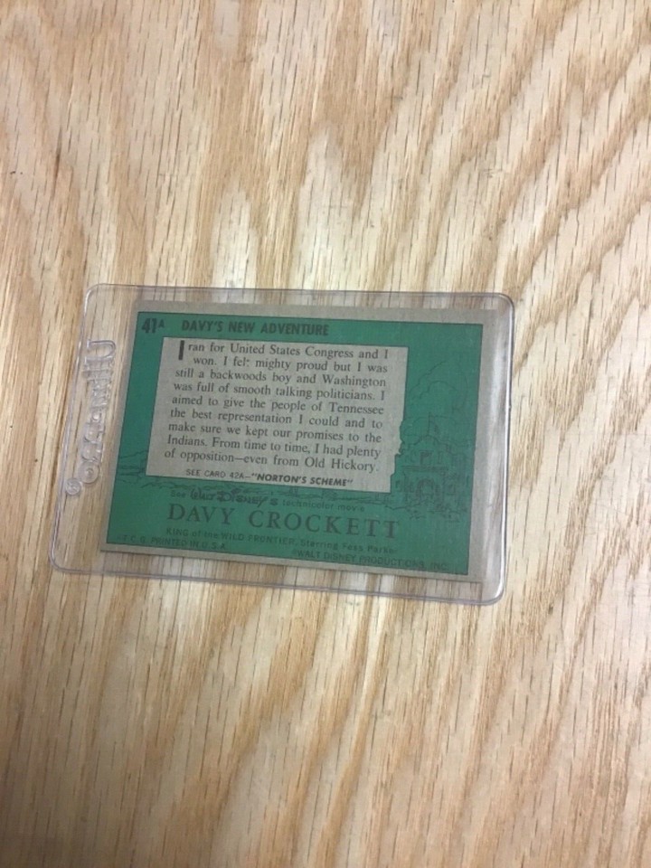 1956 T.C.G. Davy Crockett Green Back Davy’s New Adventure Card #41-A | eBay