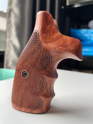 Close back grip Finger groove Wood Decorative Grips for S&W, K/L ROUND ...