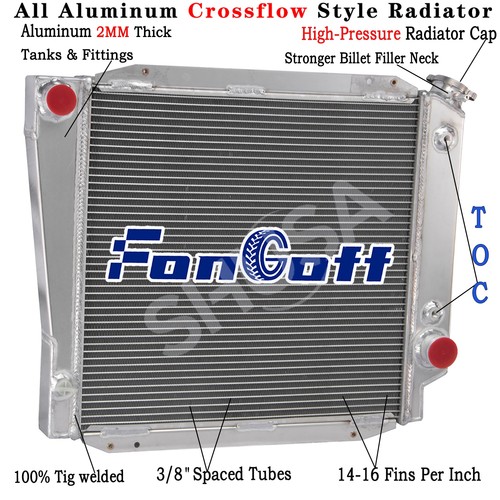 3Row Aluminum Radiator For 68-1977,76 Ford Bronco 289/302 Wagon ...
