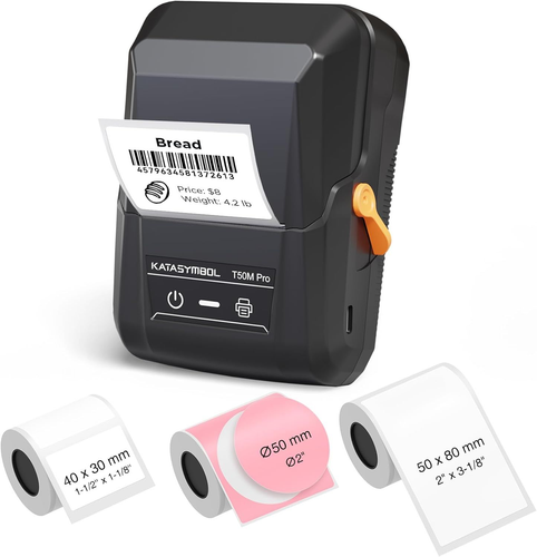 SUPVAN T50M Pro Bluetooth Label Maker Machine with 3 Tapes, Wide Black ...