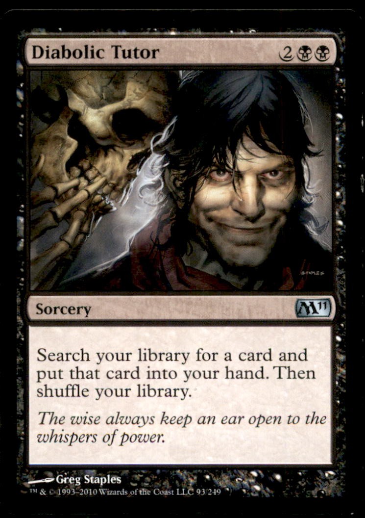 Diabolic Tutor LP Light Play Magic 2011 MTG [5607] | eBay UK