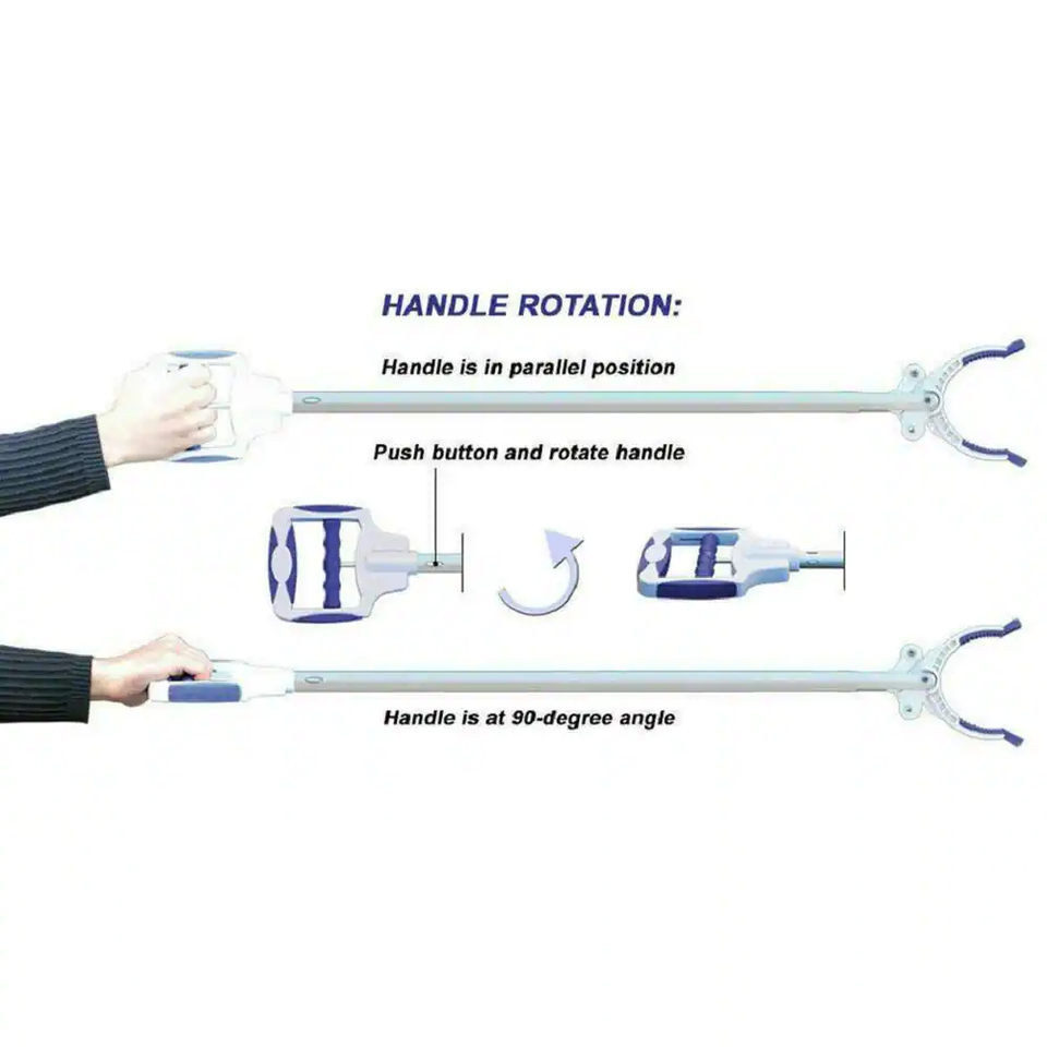 Extended Reacher 48 in. Pick-Up Tool 90 Degree Pivot Handle Grab Large ...